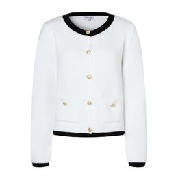 More & More More & More elegante Strickjacke, Kontrastdetails in offwhite | Gr.: 40