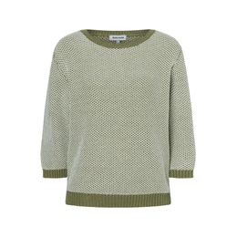 More & More More & More Struktur-Pullover, 3/4 Arm in offwhite/green | Gr.: 36