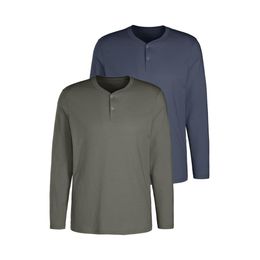 H.I.S. H.I.S Langarmshirt in khaki / blau | Gr.: 48/50