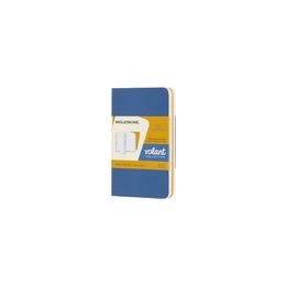 Moleskine Notizhefte, 2er Set , Liniert "Volant" in Vergissmeinnicht Blau | Bernsteingelb | Gr.: L (13 x 21 cm)