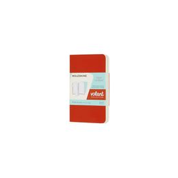 Moleskine Notizhefte, 2er Set , Liniert "Volant" in Korallrot | Aquamarinblau | Gr.: L (13 x 21 cm)