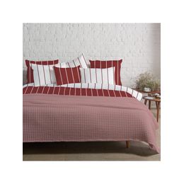 Traumschlaf Bettw&auml;sche Fine Stripes in rot | Gr.: 155 x 220 + 80 x 80 cm