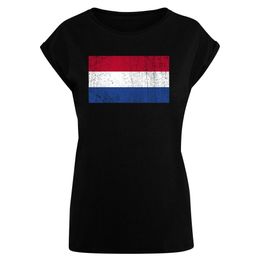 F4NT4STIC T-Shirt Netherlands NIederlande Holland Flagge distressed in schwarz | Gr.: XS