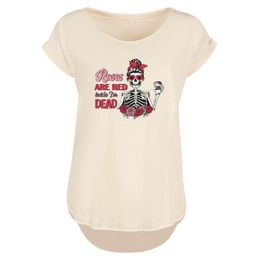 F4NT4STIC Long Cut T-Shirt Anti Valentinstag Roses are red in Whitesand | Gr.: S