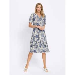 Heine Jersey-Kleid in champagner-marine-bedruckt | Gr.: 42