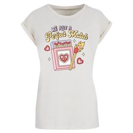 F4NT4STIC Extended Shoulder T-Shirt We Are A Perfect Match Love in Whitesand | Gr.: 4XL