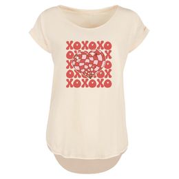 F4NT4STIC Long Cut T-Shirt XOXO Herz Love in Whitesand | Gr.: XL