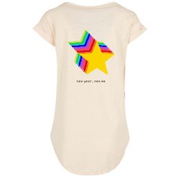 F4NT4STIC Long Cut T-Shirt SIlvester Party Happy People Only in Whitesand | Gr.: S