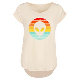 F4NT4STIC Long Cut T-Shirt Alien Retro Sonnenuntergang in Whitesand | Gr.: S