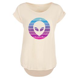 F4NT4STIC Long Cut T-Shirt Alien Kopf in Whitesand | Gr.: XS
