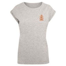F4NT4STIC T-Shirt Gingerbread Lebkuchen Tree in grau meliert | Gr.: 4XL