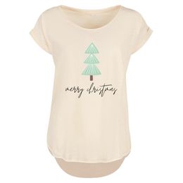 F4NT4STIC Long Cut T-Shirt Merry Christmas Weihnachten in Whitesand | Gr.: L