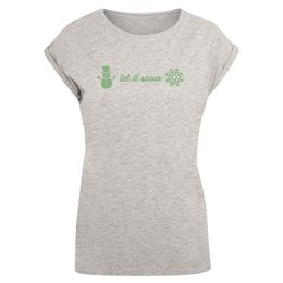 F4NT4STIC T-Shirt Let It Snow Weihnachten in grau meliert | Gr.: 3XL