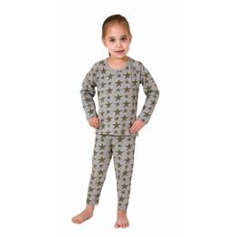 Normann Kleinkinder langarm Schlafanzug Pyjama Sterne - 77791 in grau | Gr.: 92