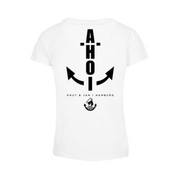 F4NT4STIC Ladies Box T-Shirt Ahoi Anker Knut & Jan Hamburg in wei&szlig; | Gr.: L