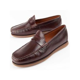 Purapiel Mokassins Wei&szlig;e Schuhe Mocca7 in Braun | Gr.: 40