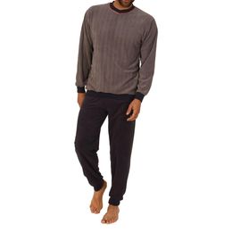 Normann Langarm Frottee Schlafanzug Pyjama B&uuml;ndchen - 86631 in grau | Gr.: 48