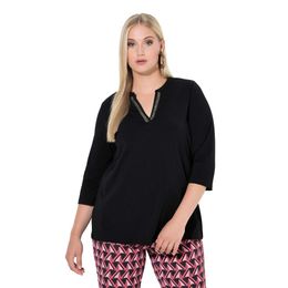 Ulla Popken Longshirt in schwarz | Gr.: 54-56