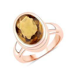 Xen Ring "Champagner Quarz Silberring ros&egrave;vergoldet" in Braun | Gr.: 56