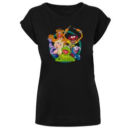 F4NT4STIC T-Shirt Disney Die Muppets Kermit der Frosch Fozzie in schwarz | Gr.: 4XL