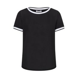 More & More More & More Blusenshirt mit Kontrastabschl&uuml;ssen in black | Gr.: 38