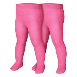 Playshoes Strumpfhose uni Doppelpack in Pink | Gr.: 62/68