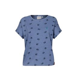 Naketano T-Shirt Schnella Baustella 20 Blue Melange Dog Print | Gr.: XXL