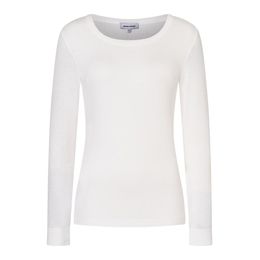 More & More More & More gl&auml;nzendes Langarm-Rippshirt in offwhite | Gr.: 40