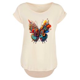 F4NT4STIC Long Cut T-Shirt Schmetterling Blumen in Whitesand | Gr.: XL