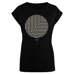 F4NT4STIC Extended Shoulder T-Shirt Geometrics Gr&uuml;n in schwarz | Gr.: M