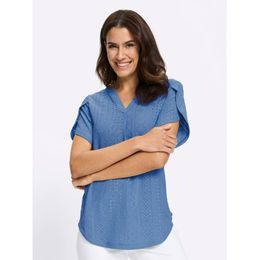 WITT WEIDEN Kurzarm-Shirt in mittelblau | Gr.: 48