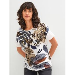 WITT WEIDEN Shirt in wei&szlig;-marine-bedruckt | Gr.: 40