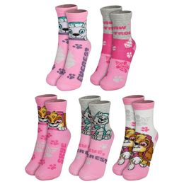 5er Pack PAW PATROL Socken Sneaker S&ouml;ckchen in rosa | Gr.: 23-26