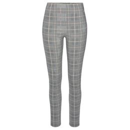 Lascana Highwaist Leggings in grau braun kariert | Gr.: 32/34