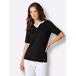 CR&Eacute;ATION L creation L Shirt in schwarz-ecru | Gr.: 38