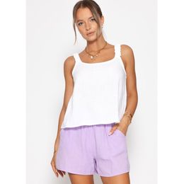 SASSYCLASSY Musselin Top mit gerafften Tr&auml;gern in Wei&szlig; | Gr.: XS