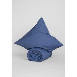 Mela Perkal Bettw&auml;sche Set Style MAJULI in blau | Gr.: 240x220 (2x 80x80 cm)