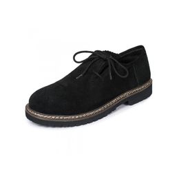 PAULGOS Haferlschuhe Trachten Schn&uuml;rschuh Echtleder in Schwarz | Gr.: 43