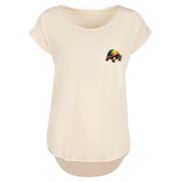 F4NT4STIC Long Cut T-Shirt Rainbow Turtle LONG TEE in Whitesand | Gr.: XS