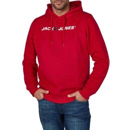 Jack & Jones Jack & Jones Pullover JJMORTY OLD LOGO SWEAT HOOD SMU in Rot | Gr.: 3XL