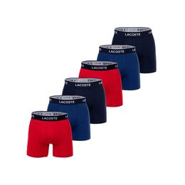 Lacoste Boxershort 6er Pack in Dunkelblau/Rot | Gr.: XXL