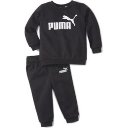 Puma Trainingsanzug "MiniCats ESS Crew Jogger FL" in Schwarz | Gr.: 86