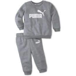 Puma Trainingsanzug "MiniCats ESS Crew Jogger FL" in Grau | Gr.: 92