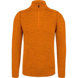 Normani Outdoor Sports Herren Merino Langarm mit 1/4 Zipper Canberra in Orange | Gr.: S