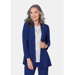 GOLDNER Jersey-Longjacke Leichte Shirtjacke lila mit Stretch in royalblau | Gr.: 42