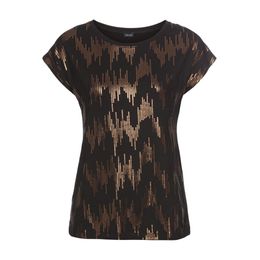 Laura Scott Rundhalsshirt in schwarz-gold | Gr.: 44-46
