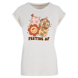 F4NT4STIC T-Shirt Festive AF Weihnachten Tree Balls in Whitesand | Gr.: M