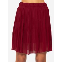 SASSYCLASSY Pliss&eacute;e-Rock aus Chiffon in Rot | Gr.: M