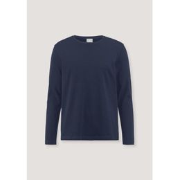 hessnatur Langarm-Schlafshirt in dunkelblau | Gr.: 54