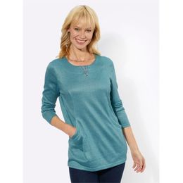 WITT WEIDEN Winter-Shirt in ozean-schwarz-meliert | Gr.: 50